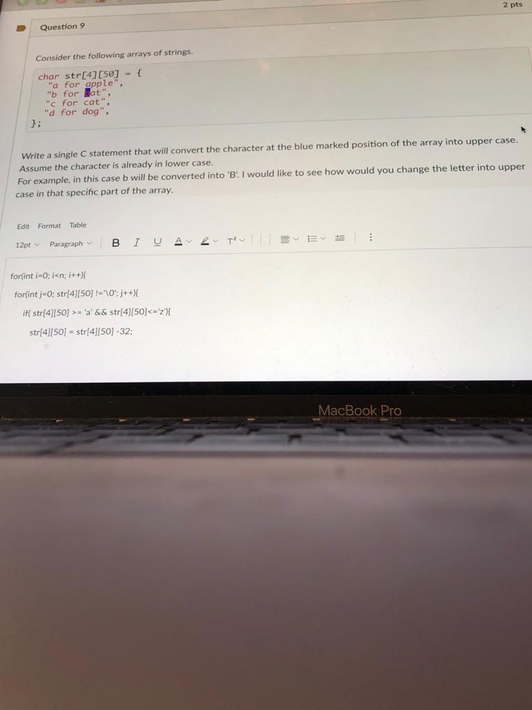 Solved 2 pts Question 9 Consider the following arrays of | Chegg.com