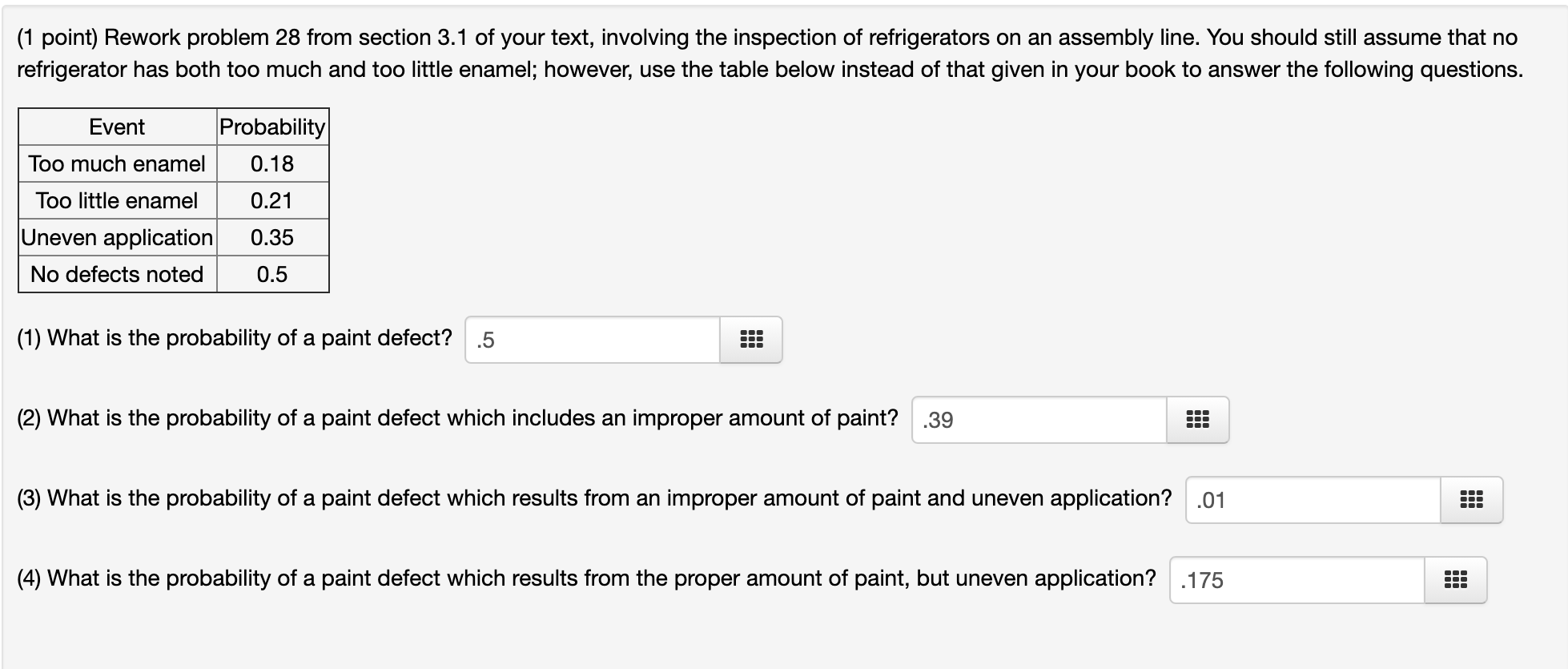 Solved (1 point) Rework problem 28 from section 3.1 of your | Chegg.com