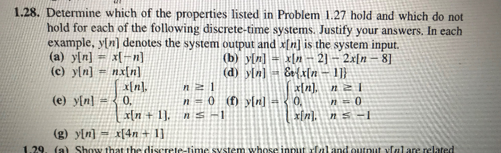 Solved System properties are (1) Memoryless (2) Time | Chegg.com