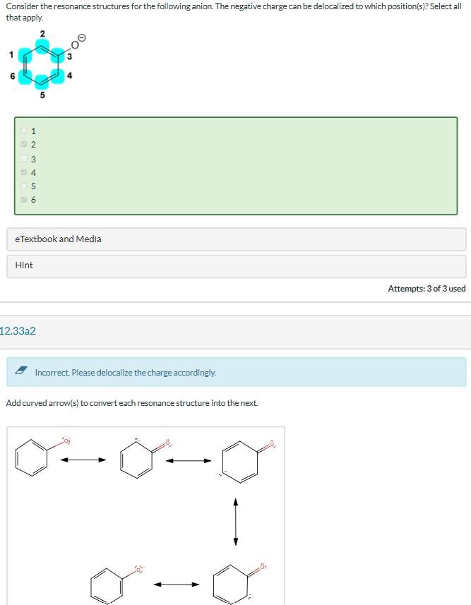 Solved Consider the resonance structures for the following | Chegg.com