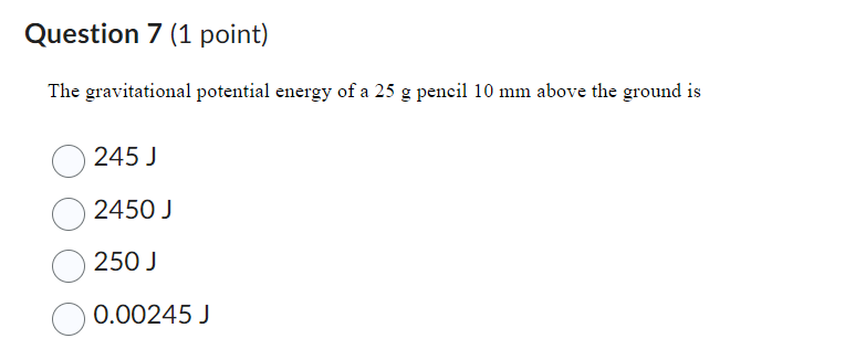 Solved Question 7 (1 ﻿point)The gravitational potential | Chegg.com