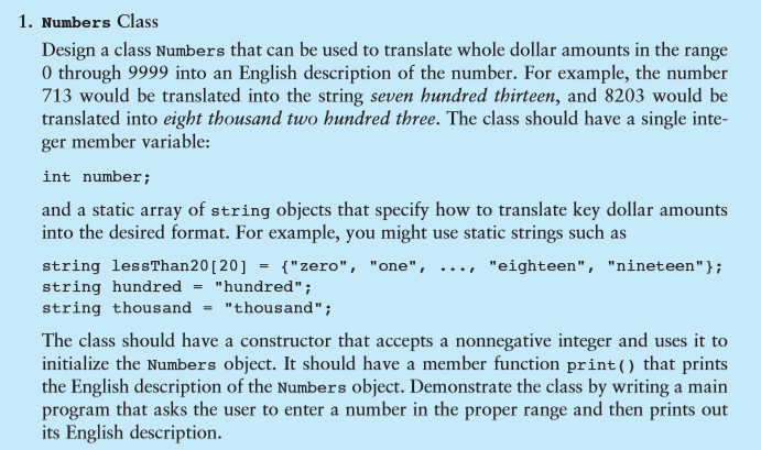 Solved //Numbers.h #ifndef NUMBERS_H #define NUMBERS_H | Chegg.com