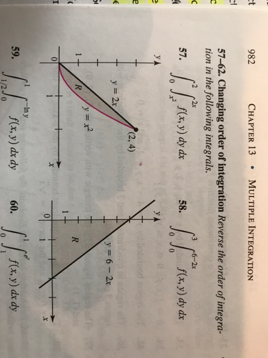 Solved 982 CHAPTER 13 . MULTIPLE INTEGRATION 57-62. Changing | Chegg.com