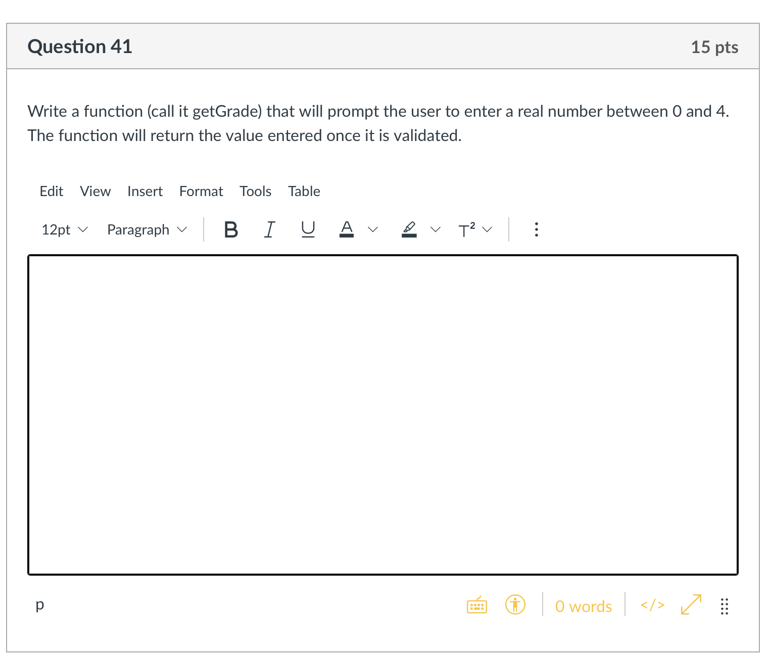 Solved Write a function (call it getGrade) that will prompt | Chegg.com