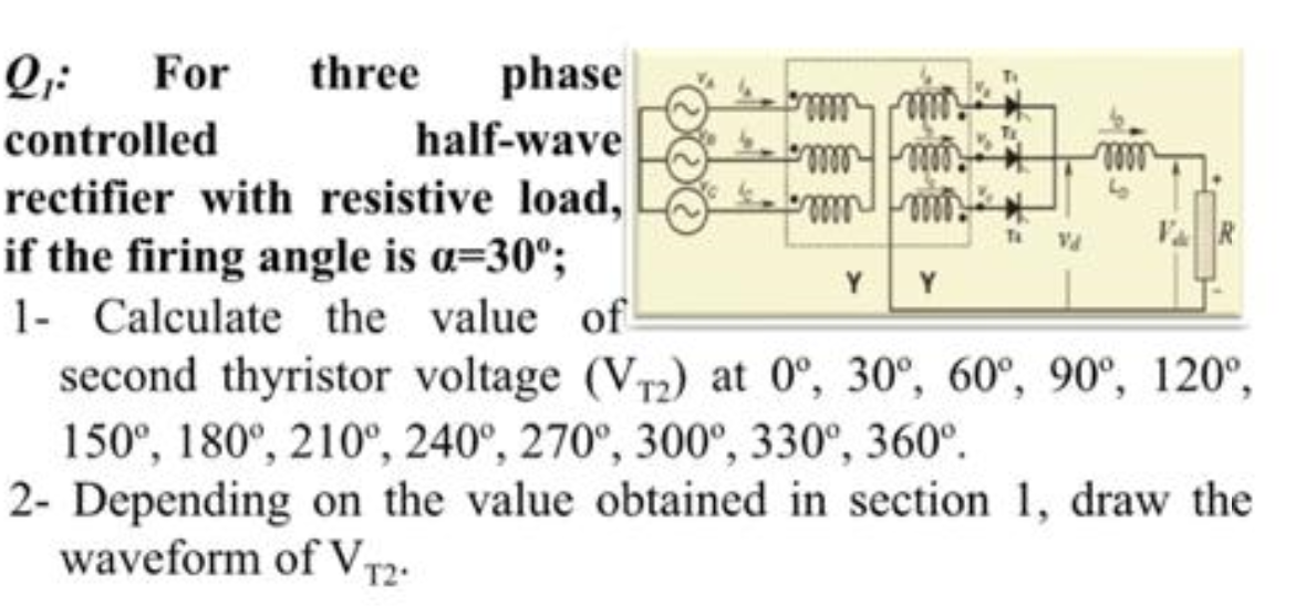 Solved R Q, For three phase controlled half-wave www. | Chegg.com