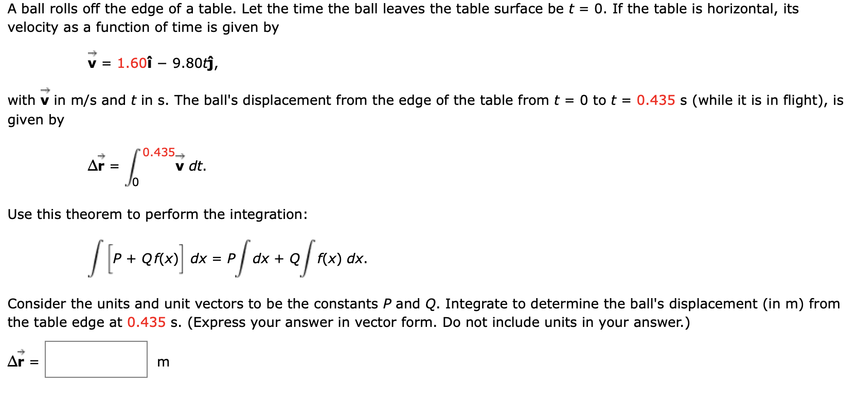Solved A ball rolls off the edge of a table. Let the time | Chegg.com