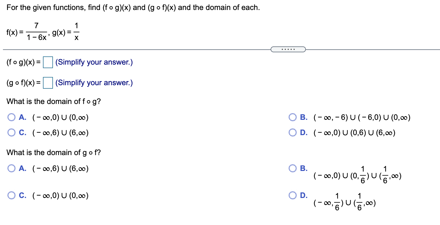Solved For the given functions, find (fog)(x) and (g of)(x) | Chegg.com