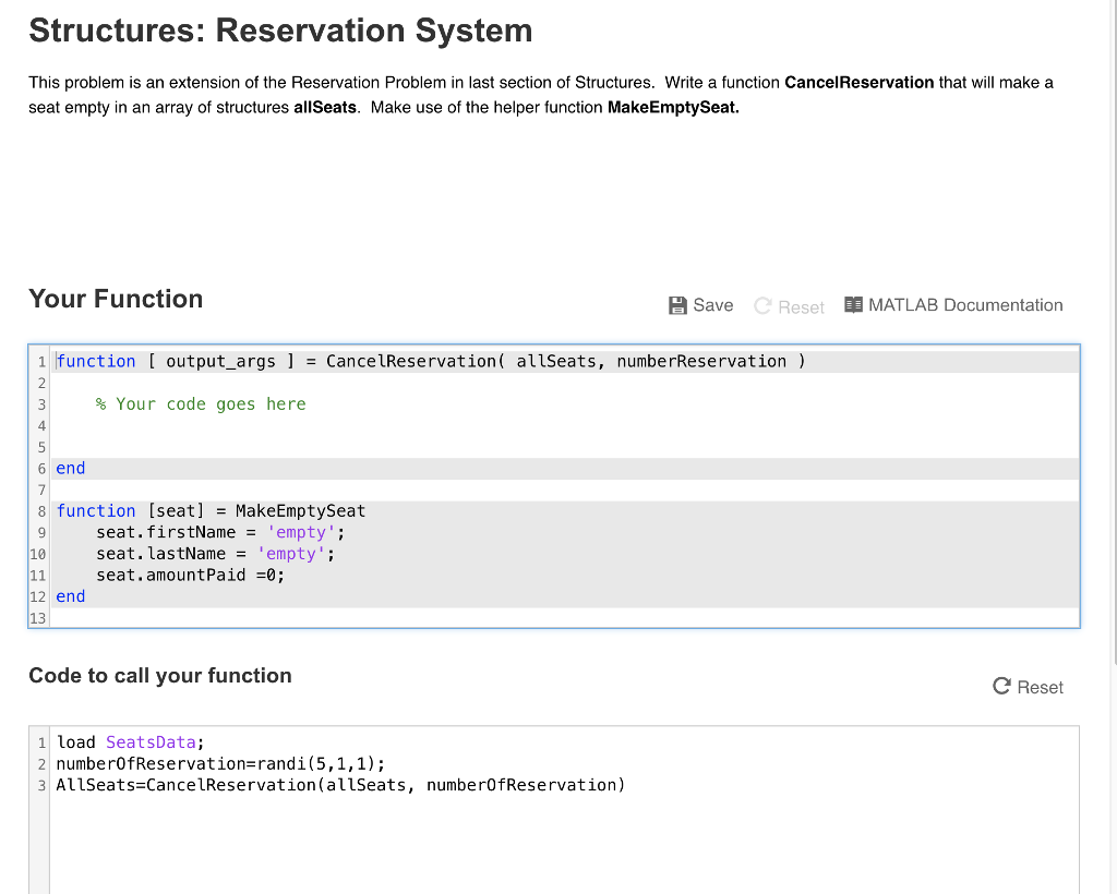 Solved Structures: Reservation System This problem is an | Chegg.com