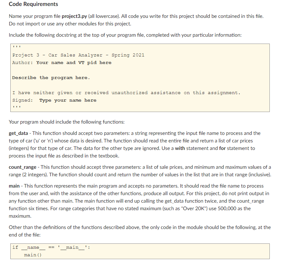 Solved The following is to be done in pyhton, failure to | Chegg.com