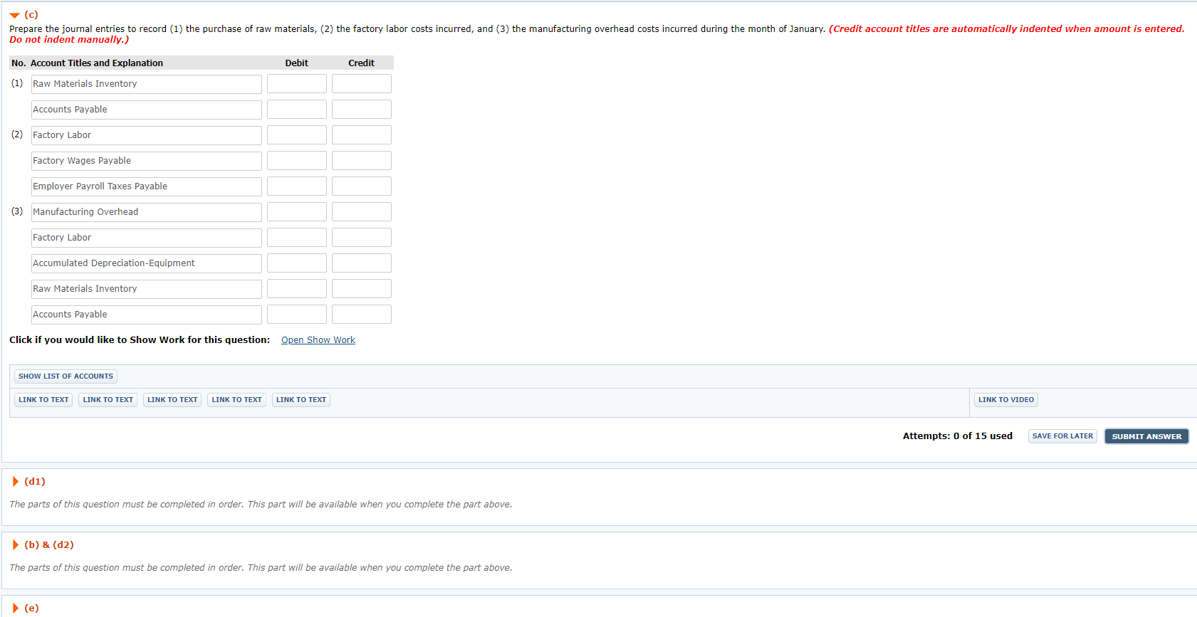 Solved Problem 20-01A a, c, di, b, d2, e-h (Part Level | Chegg.com