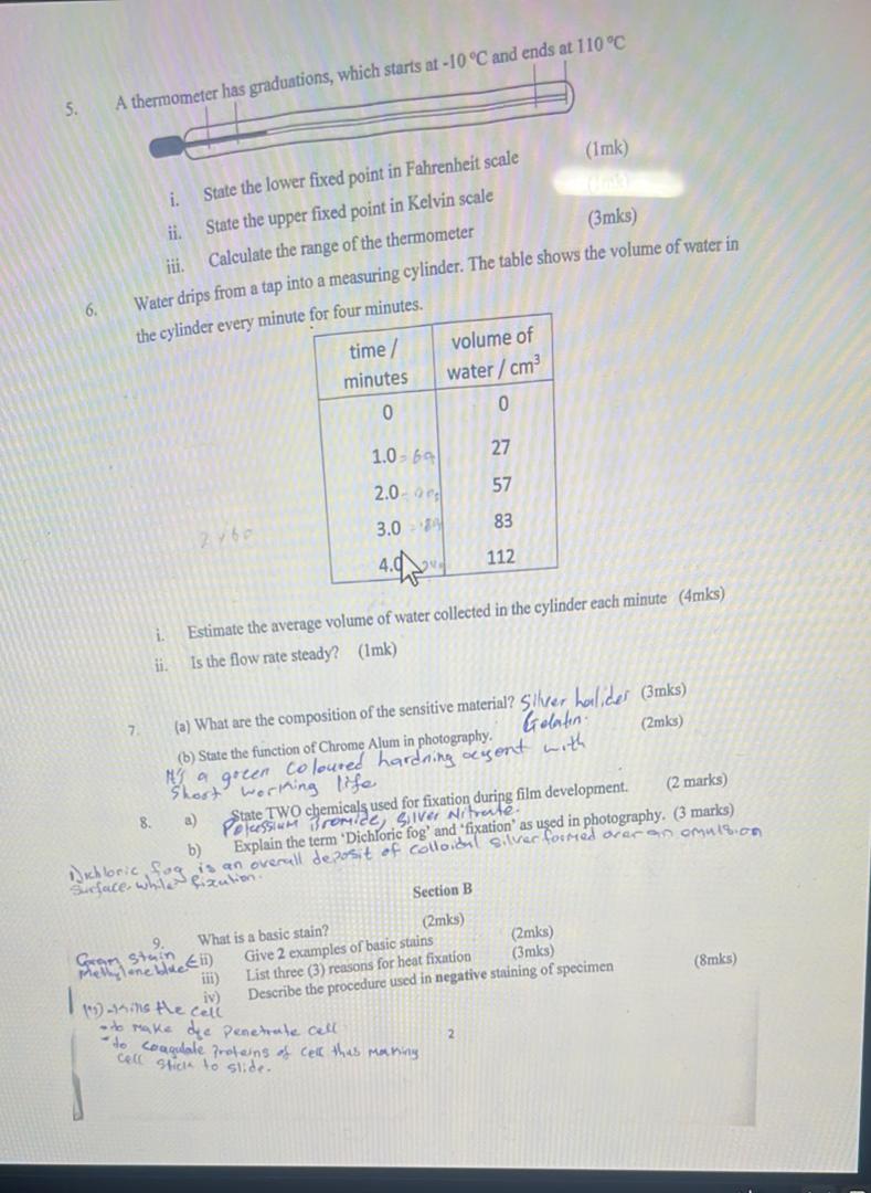 Solved 5. A thermometer has graduations, which starts at -10 | Chegg.com