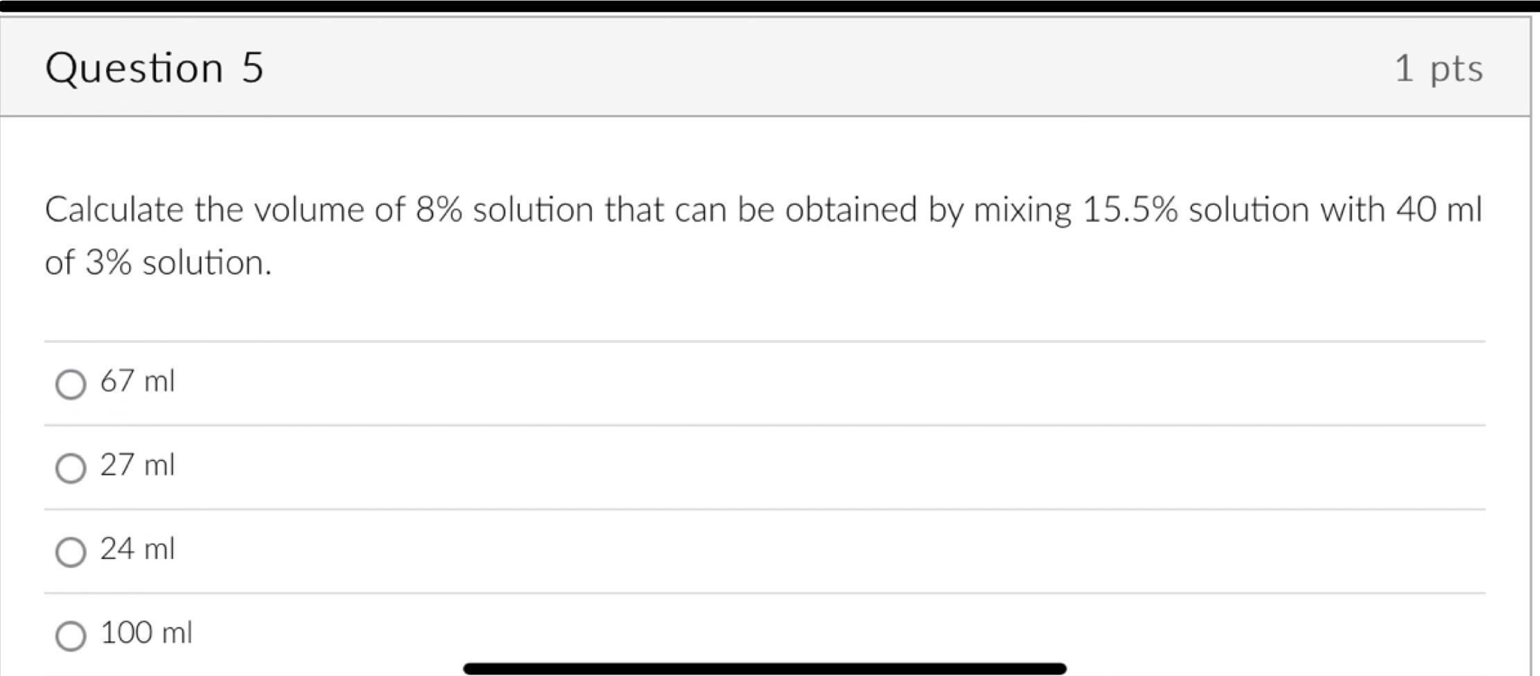 Solved Calculate the volume of 8% solution that can be | Chegg.com