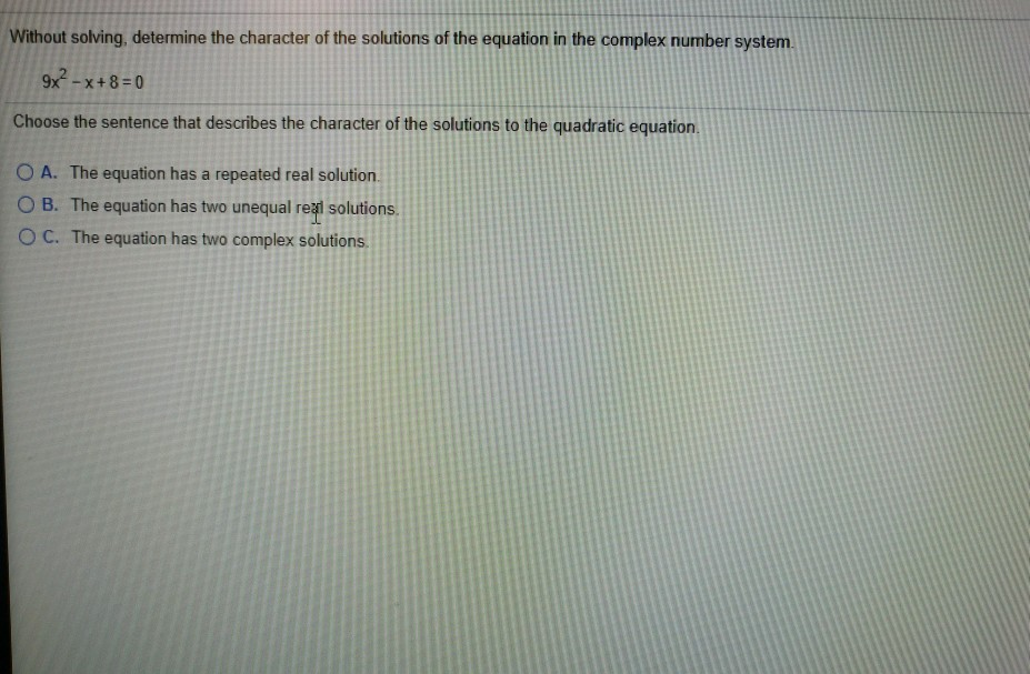 Solved Without solving, determine the character of the | Chegg.com
