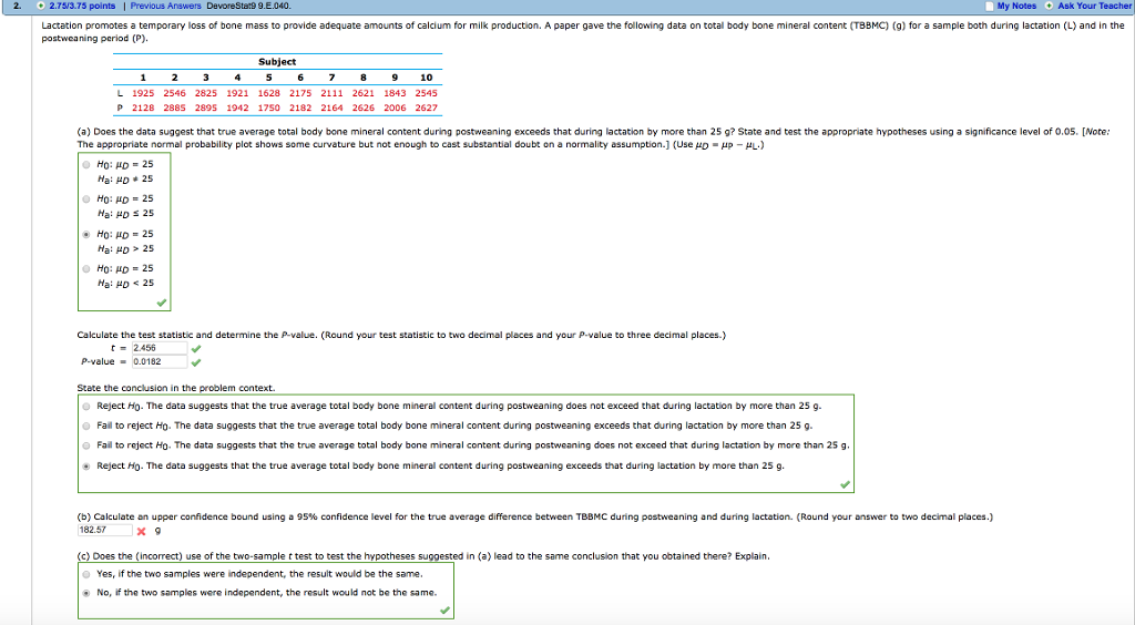 Solved 2. 2.75/3.75 points ! Previous Answers DevoreStat9 | Chegg.com
