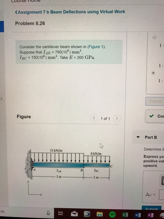 Solved KAssignment 7 b Beam Deflections using Virtual Work | Chegg.com