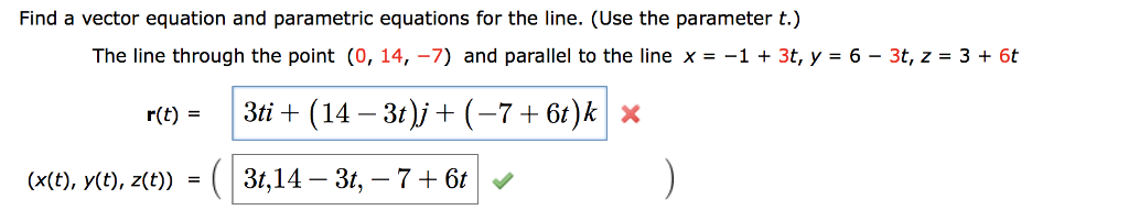 Solved Find a vector equation and parametric equations for | Chegg.com