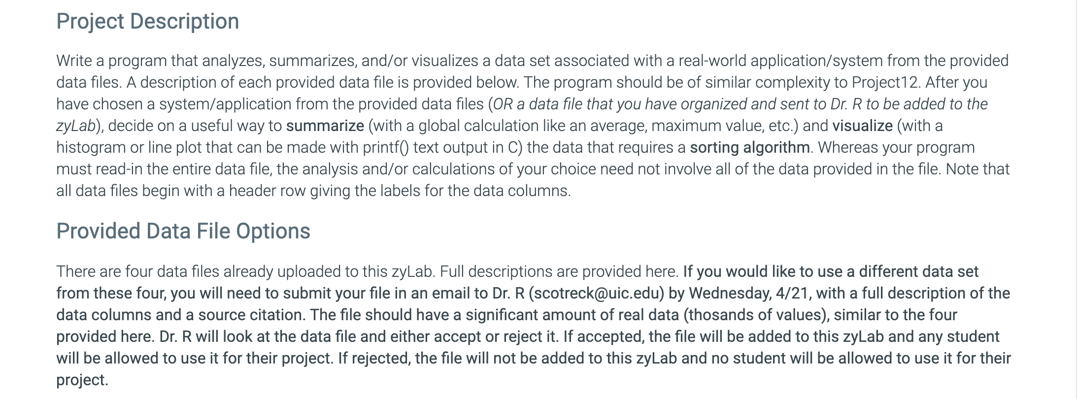 Project Description Write a program that analyzes, | Chegg.com