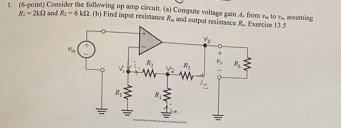 Solved Consider the following op amp circuit. Compute the | Chegg.com