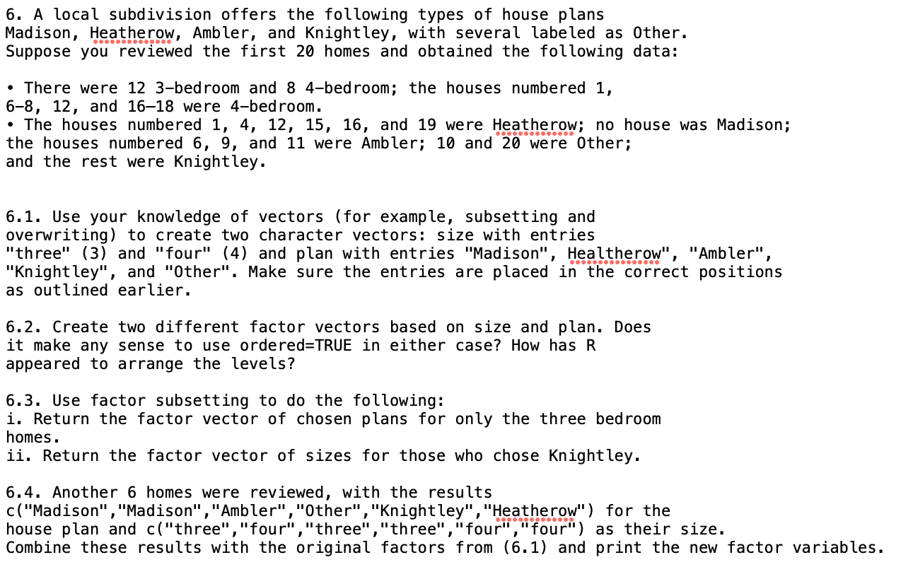 Solved 6. A local subdivision offers the following types of | Chegg.com