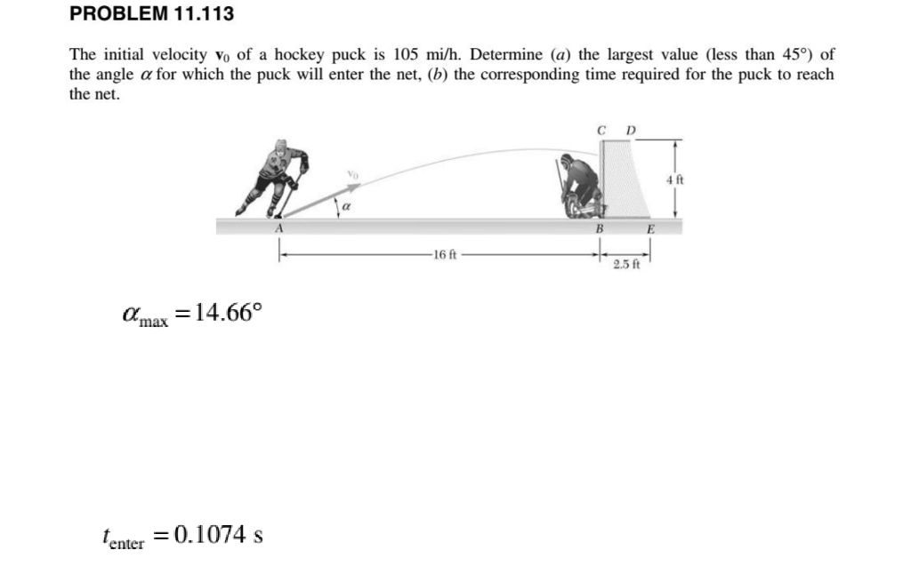 Solved The initial velocity v0 of a hockey puck is 105mi/h. | Chegg.com