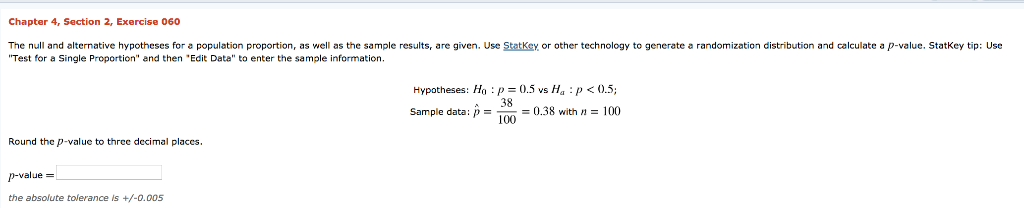 Solved Chapter 4, Section 2, Exercise 060 The null and | Chegg.com