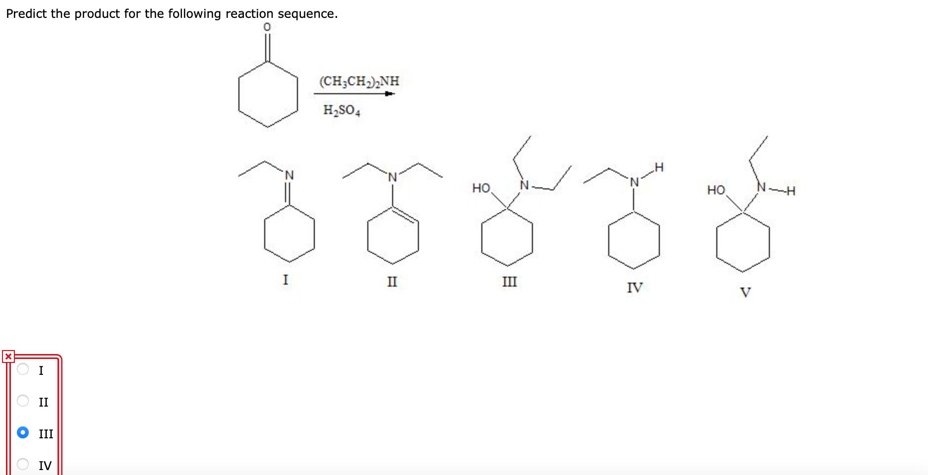 Solved Predict the product for the following reaction | Chegg.com