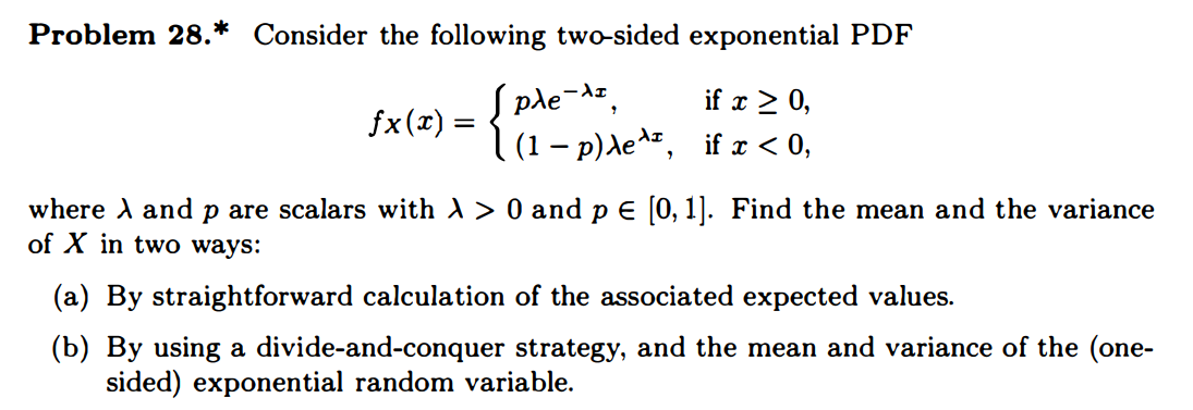 Solved Problem 28.* Consider the following two-sided | Chegg.com