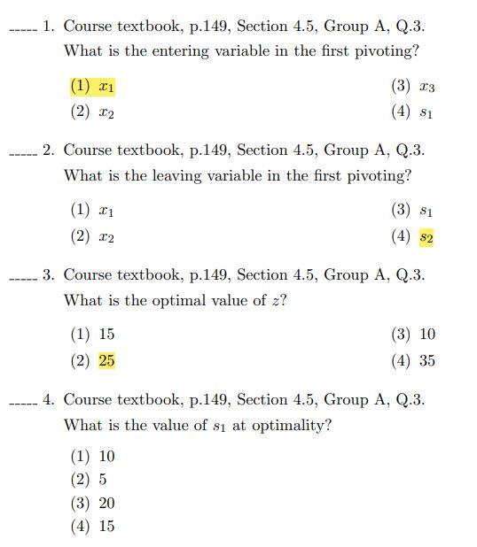 Solved 3 Use The Simplex Algorithm To Solve The Following 