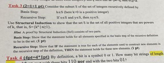 Solved Task 3(2=1+1pt) Consider the subset S of the set of | Chegg.com
