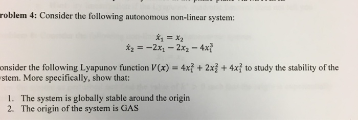 Solved roblem 4: Consider the following autonomous | Chegg.com