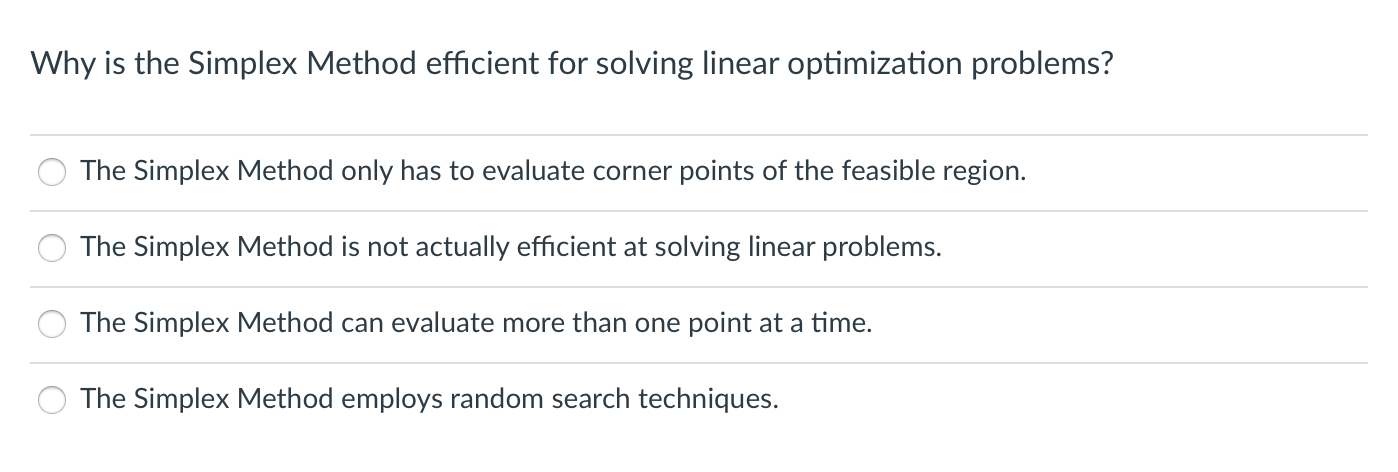Solved Why is the Simplex Method efficient for solving | Chegg.com