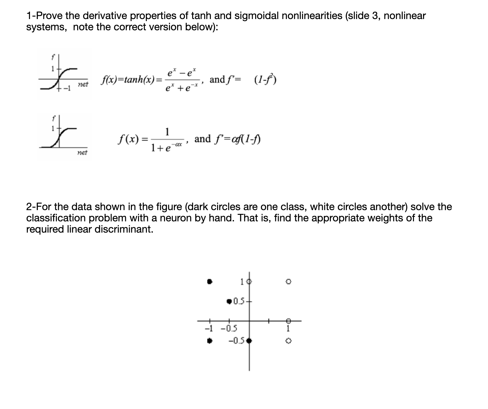 Solved 1-Prove the derivative properties of tanh and | Chegg.com