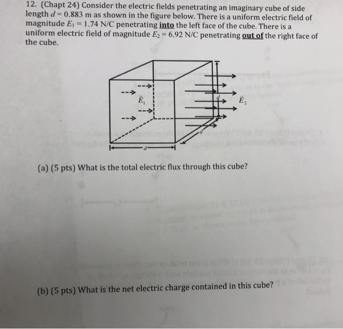 Solved 12. (Chapt 24) Consider the electric fields | Chegg.com