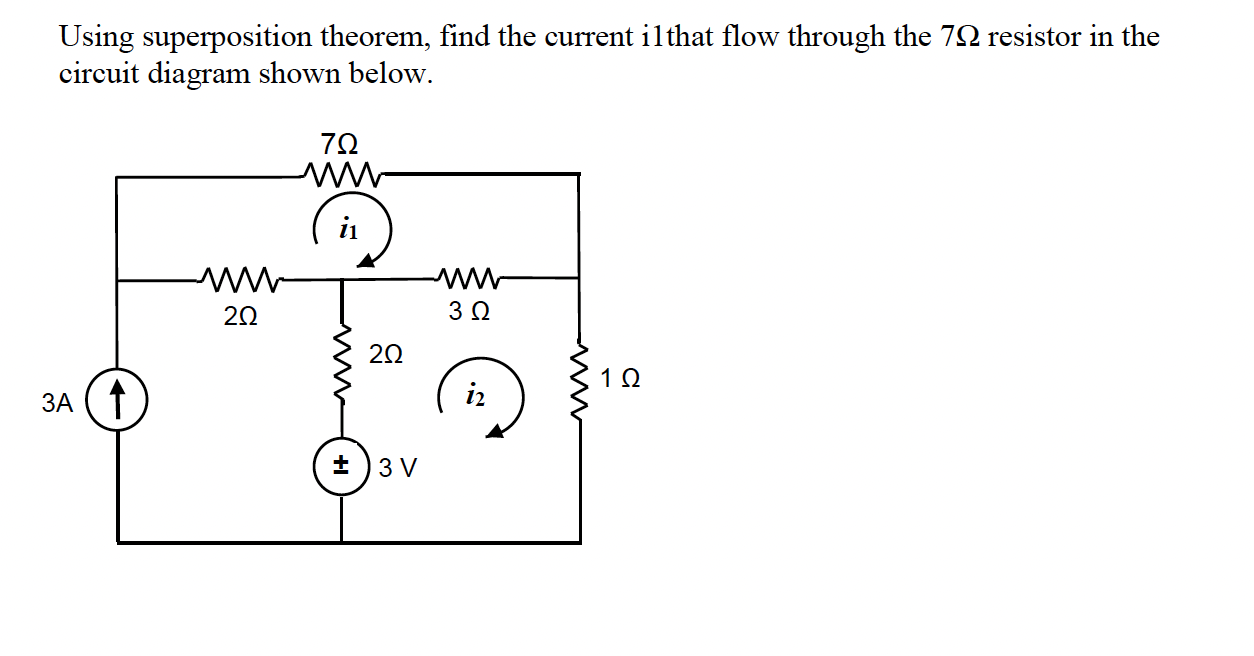 Solved Using superposition theorem, find the current il that | Chegg.com