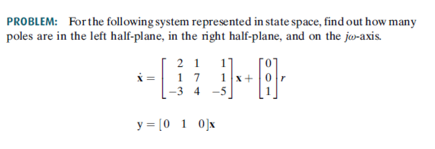 Solved PROBLEM: For the following system represented in | Chegg.com