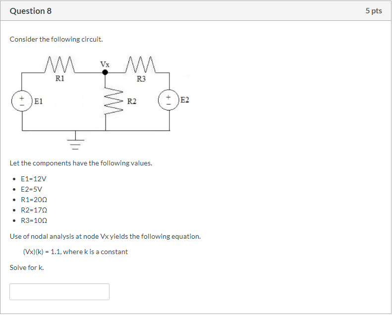 Solved Question 8 5 pts Consider the following circuit. МИ | Chegg.com