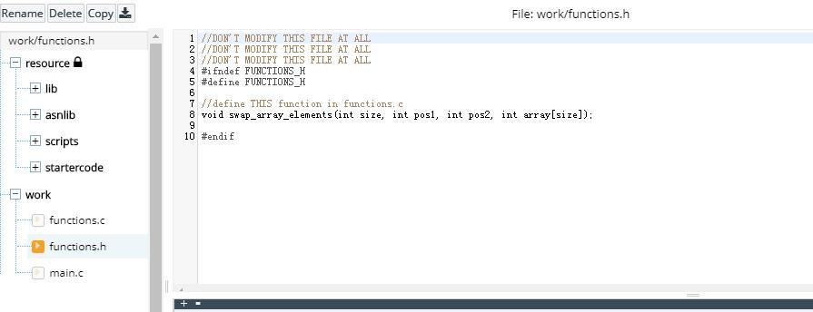 Solved File: work/functions.c Rename Delete Copy | Chegg.com