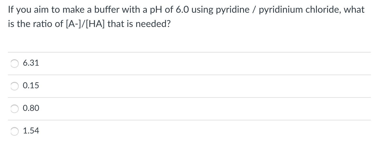 If you aim to make a buffer with a pH ﻿of 6.0 ﻿using | Chegg.com