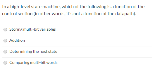Solved In a high-level state machine, which of the following | Chegg.com