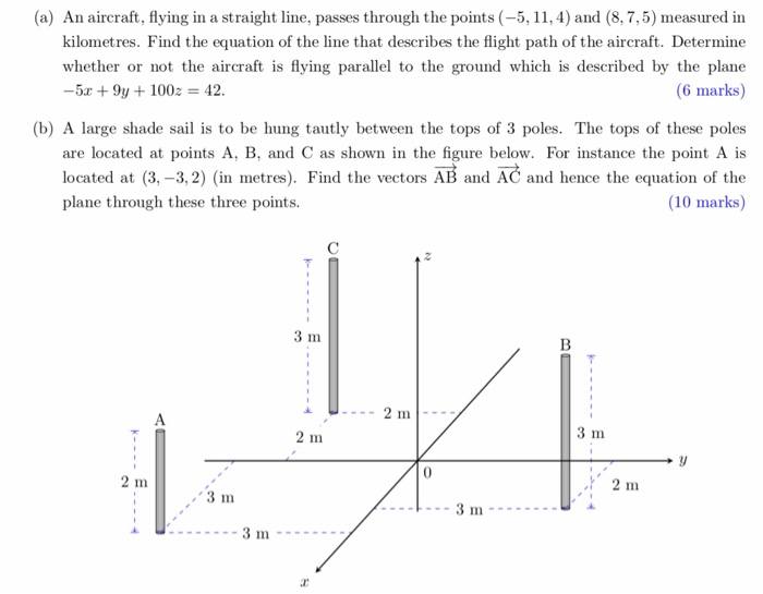 Solved (a) An aircraft, flying in a straight line, passes | Chegg.com