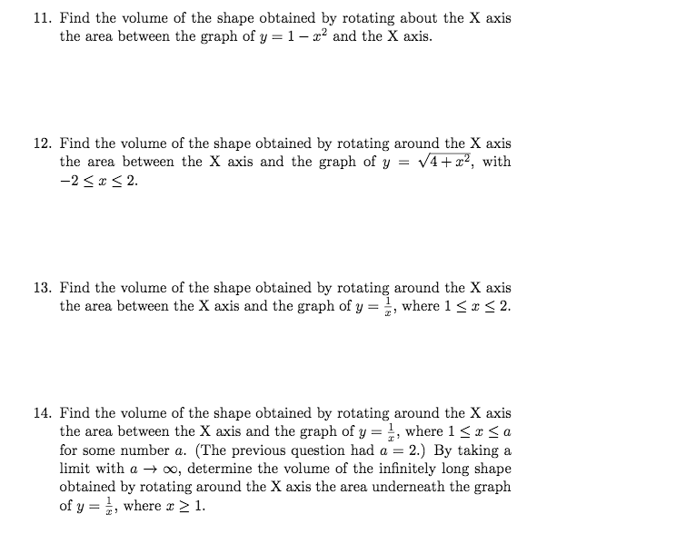 Solved 11. Find the volume of the shape obtained by rotating | Chegg.com