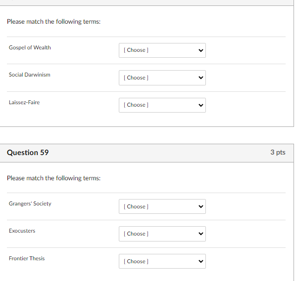 Solved Please match the following terms: Gospel of Wealth | Chegg.com