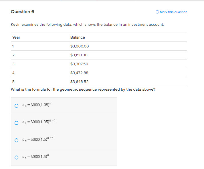 Solved Question 6 O Mark this question Kevin examines the | Chegg.com