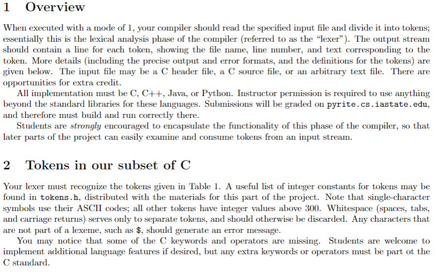 Solved When executed with a mode of 1 , your compiler should | Chegg.com