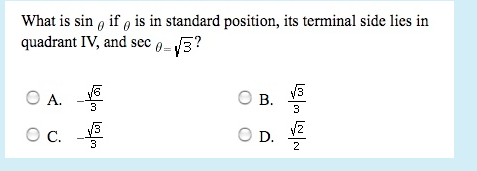 Solved If, is an angle in standard position whose terminal | Chegg.com