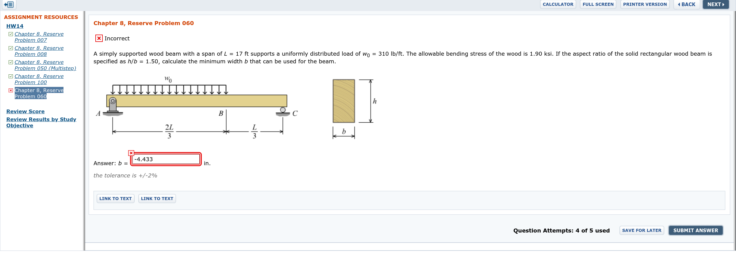 Solved CALCULATOR FULL SCREEN PRINTER VERSION BACK NEXT | Chegg.com