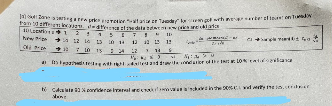 Solved [4] Golf Zone is testing a new price promotion "Half | Chegg.com