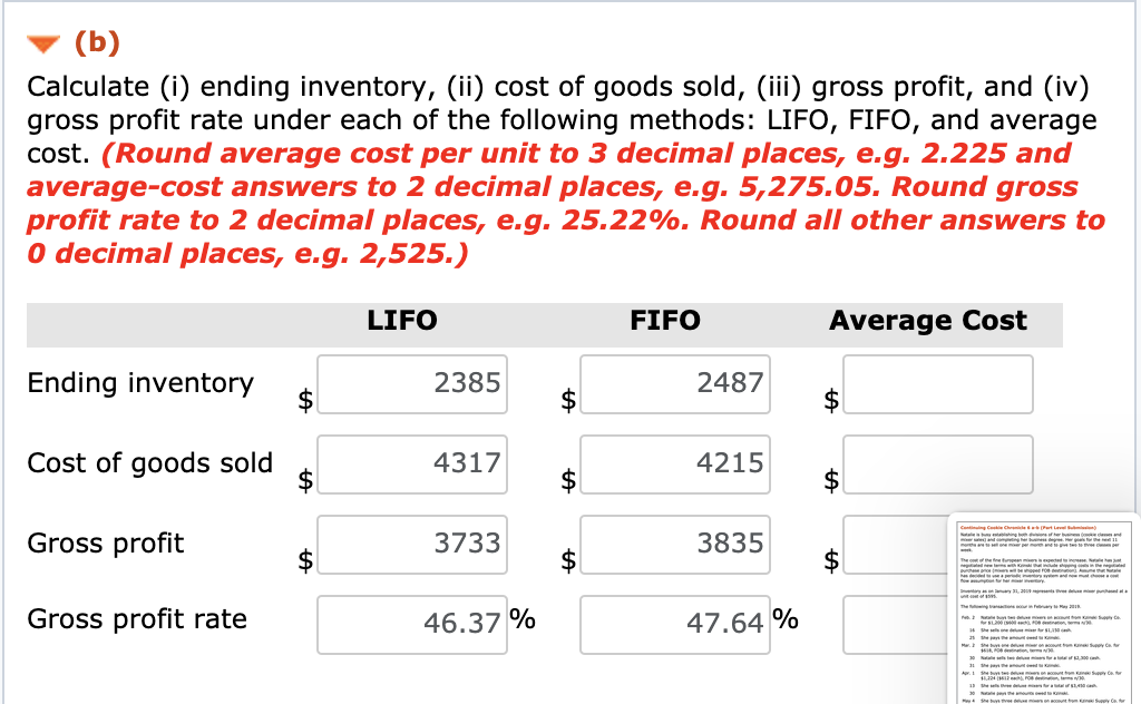 Solved Continuing Cookie Chronicle 6 a-b (Part Level | Chegg.com