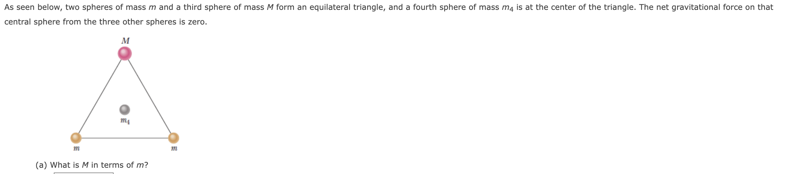 Solved central sphere from the three other spheres is zero. | Chegg.com
