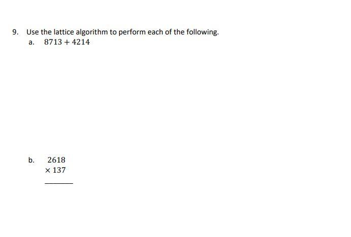 Solved 9 Use The Lattice Algorithm To Perform Each Of The 